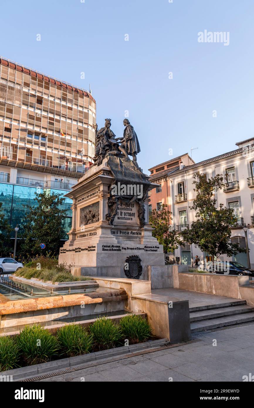Granada, Spain - February 22, 2022: Monument to the Ferdinand and ...