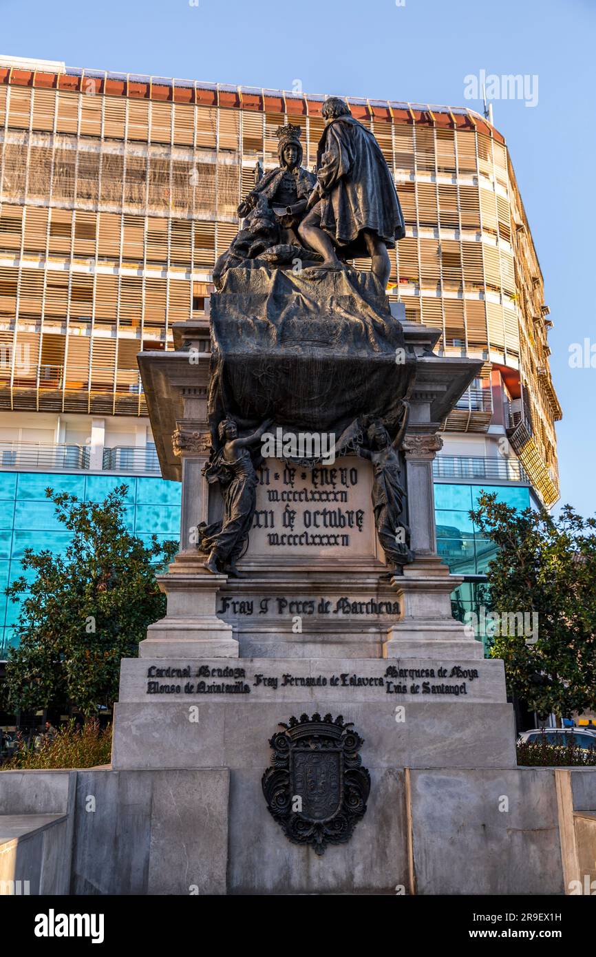 Granada, Spain - February 22, 2022: Monument to the Ferdinand and ...