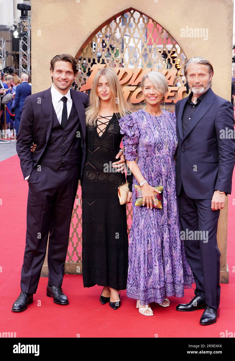 Mads Mikkelsen (right) with his family arrive for the UK premiere of ...