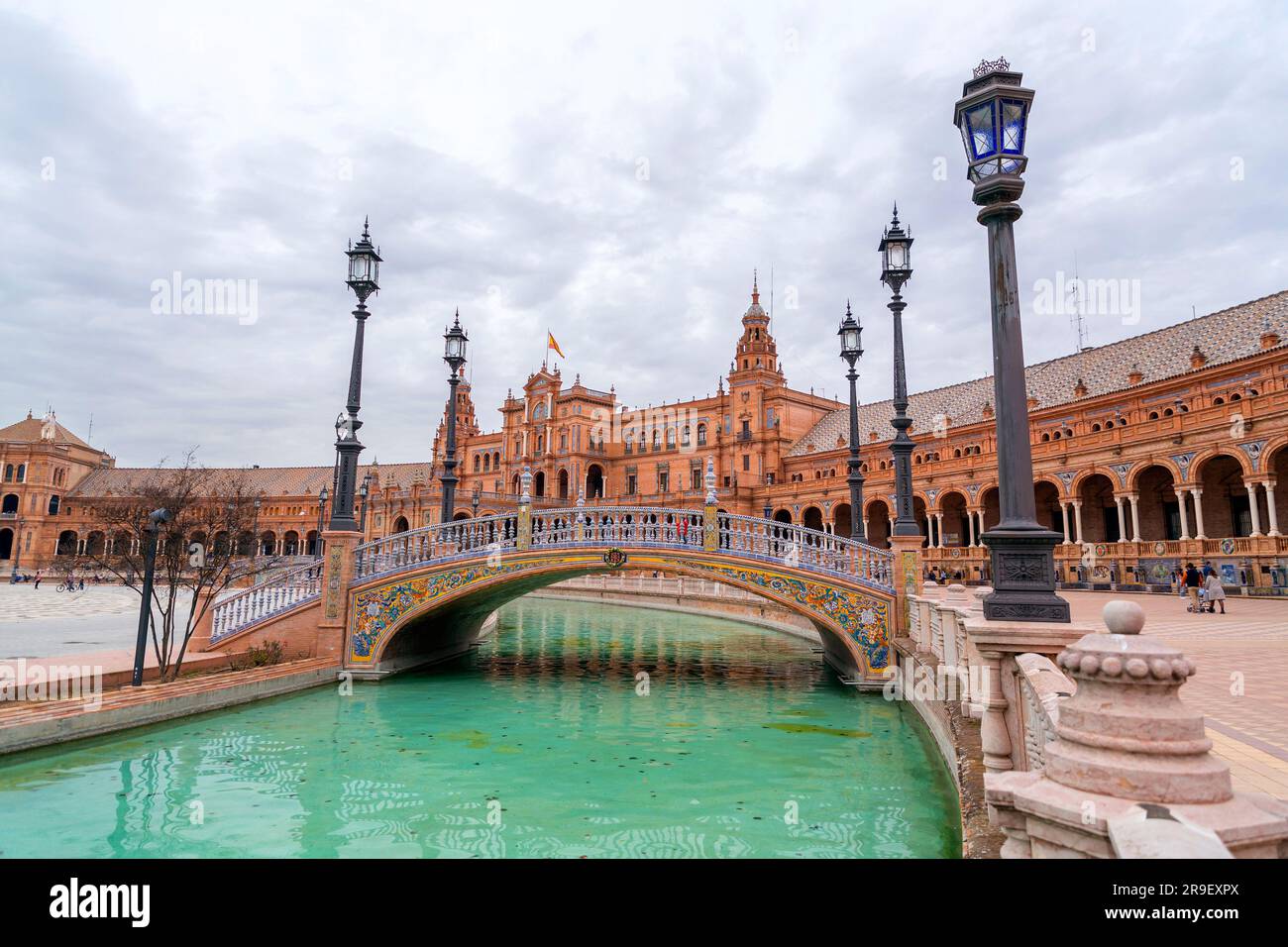 Plaza de Espana is a square in the Parque de Maria Luisa in Seville ...