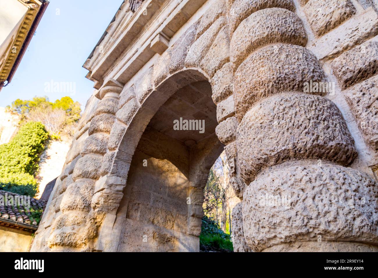 Entrance to the famous historical structure of the Al-Hambra Palace in ...