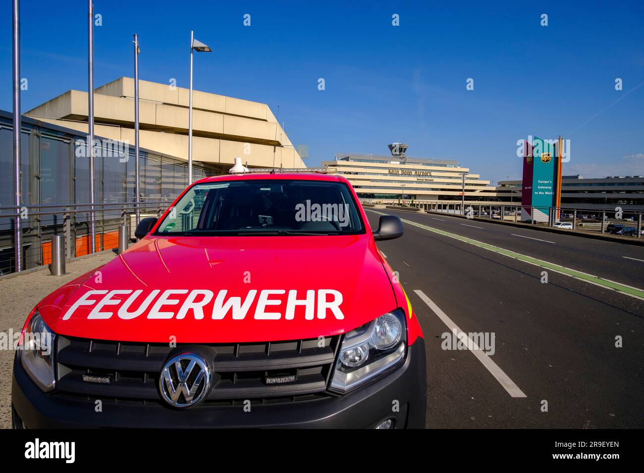 Fire department emergency vehicle at Cologne/Bonn Airport, NRW, Germany ...