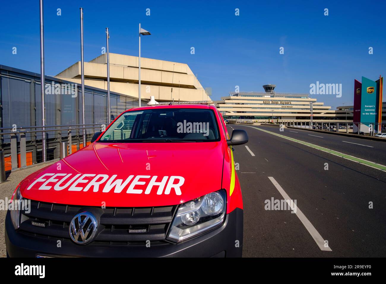 Fire department emergency vehicle at Cologne/Bonn Airport, NRW, Germany ...