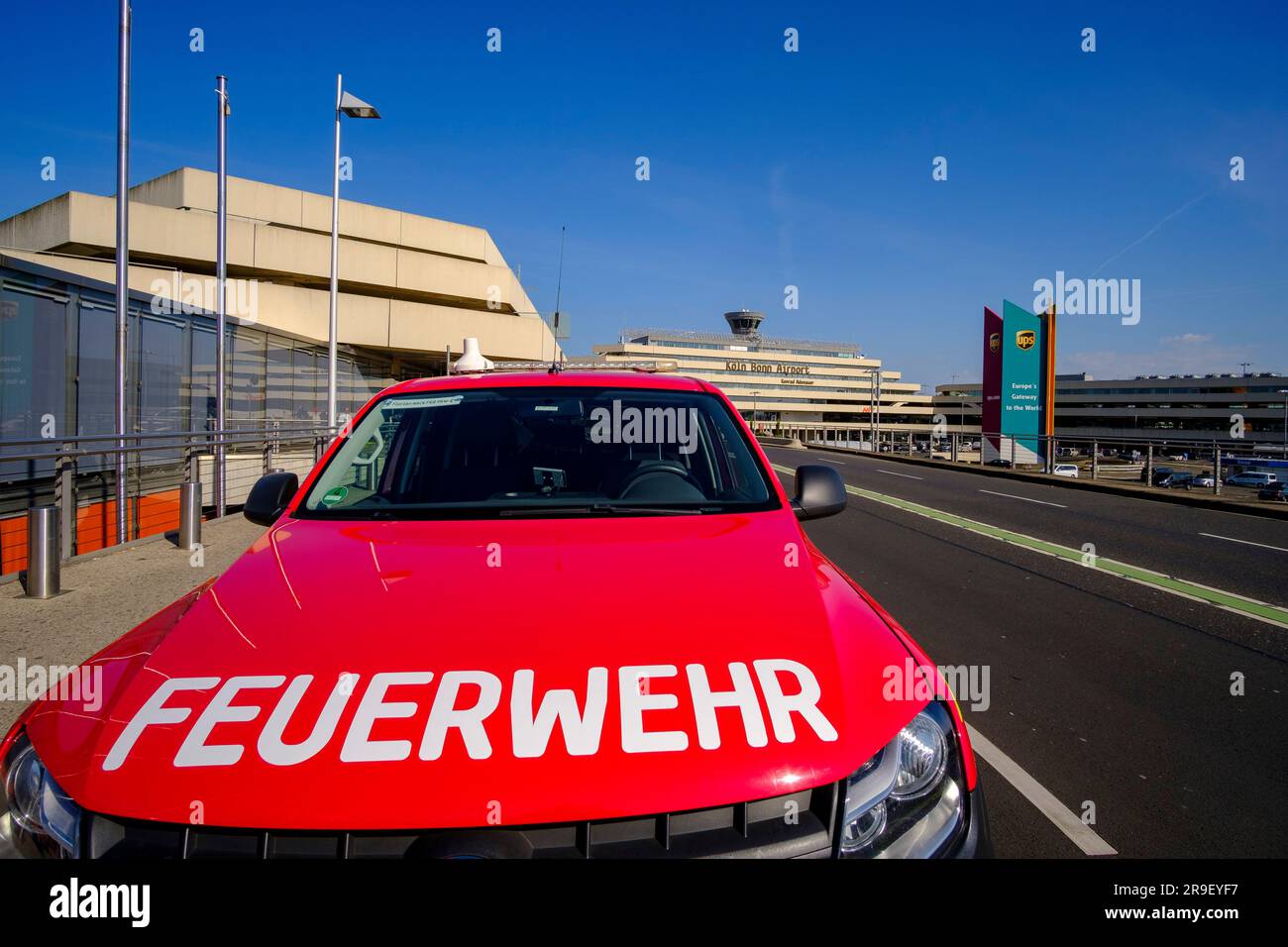 Fire department emergency vehicle at Cologne/Bonn Airport, NRW, Germany ...