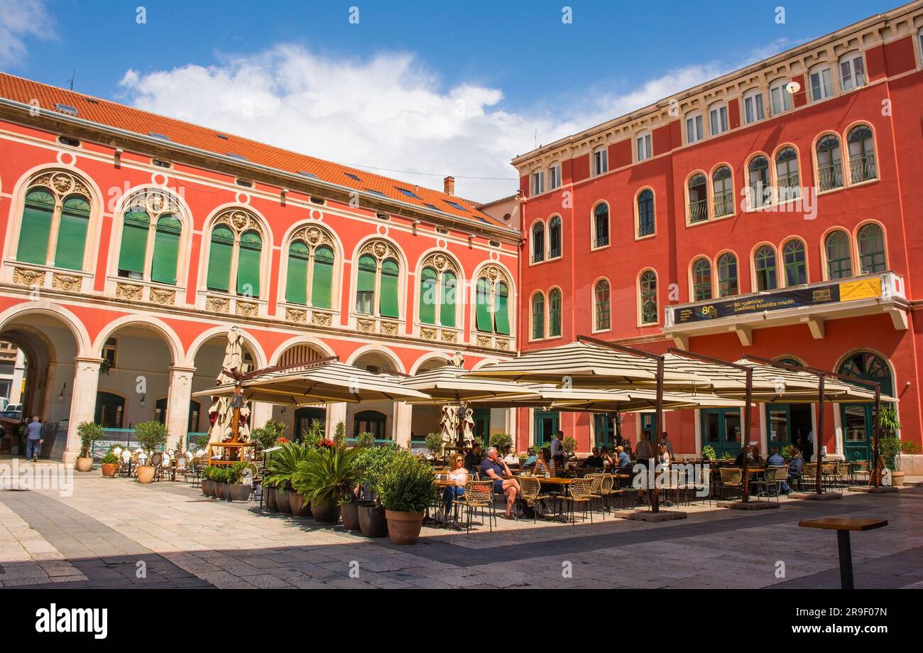 Split, Croatia - May 12th 2023. The historic Trg Republike - Republic ...