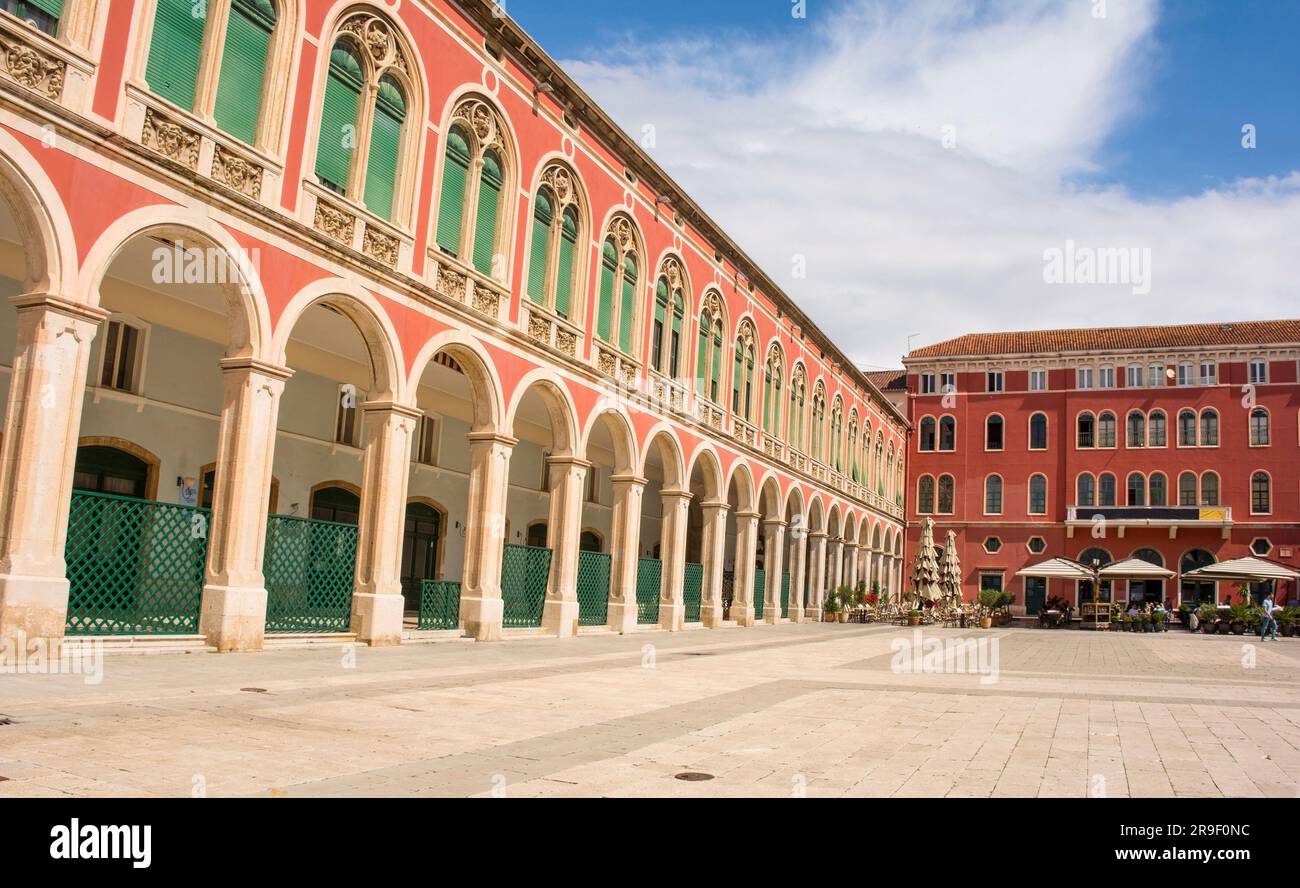 The historic Trg Republike - Republic Square - in the centre of Split ...
