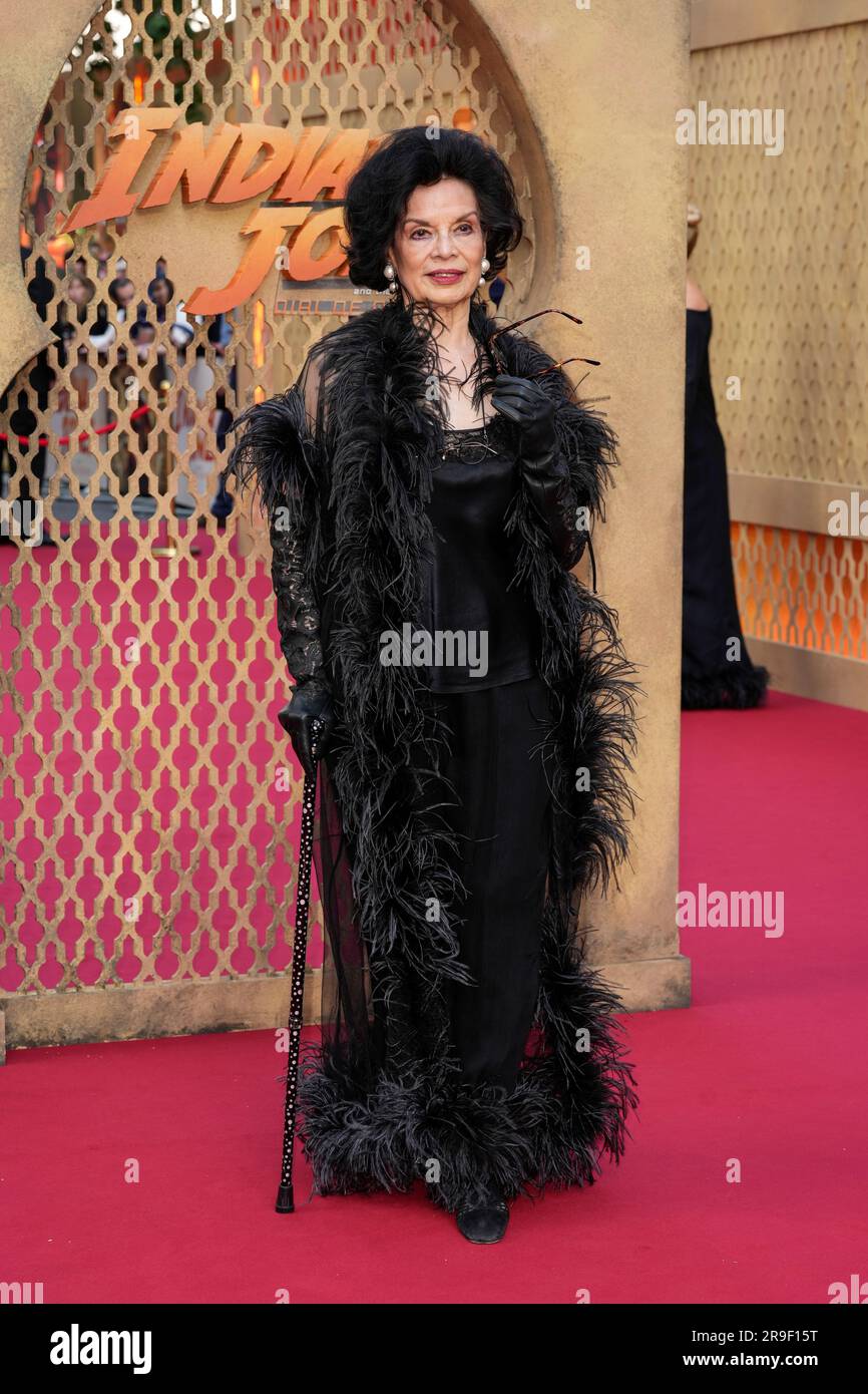 Bianca Jagger poses for photographers upon arrival at the premiere of ...