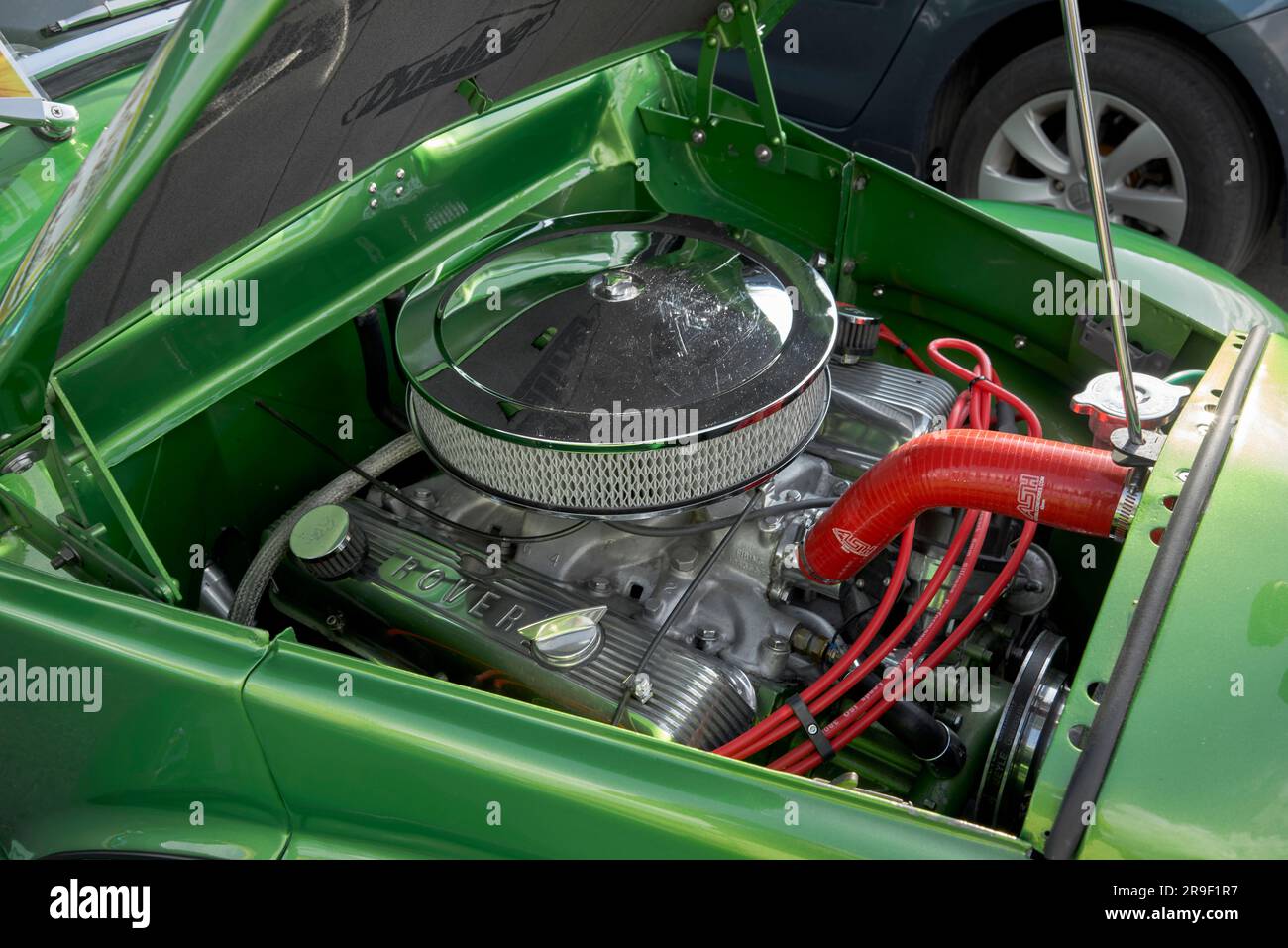 Hot Rod Engine or motor bay of a Morris 8 Hot Rod 1947 with Rover V6 ...