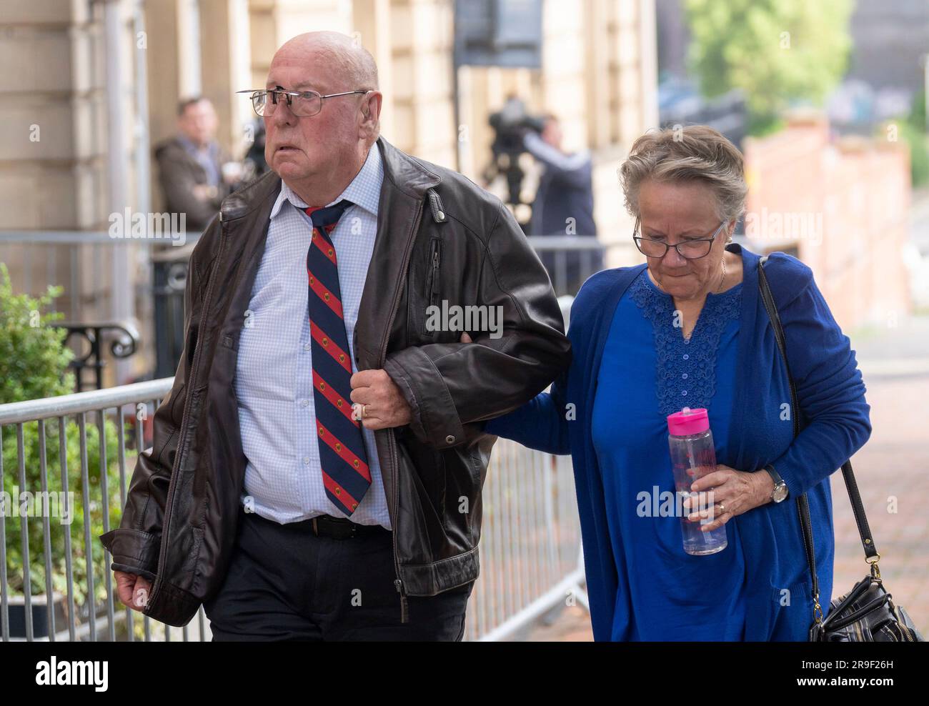 Witnesses Roger Jones and Susan Jones arrive at County Hall in Preston ...