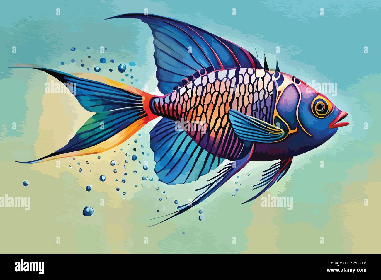 angelfish watercolor art Stock Vector Image & Art - Alamy