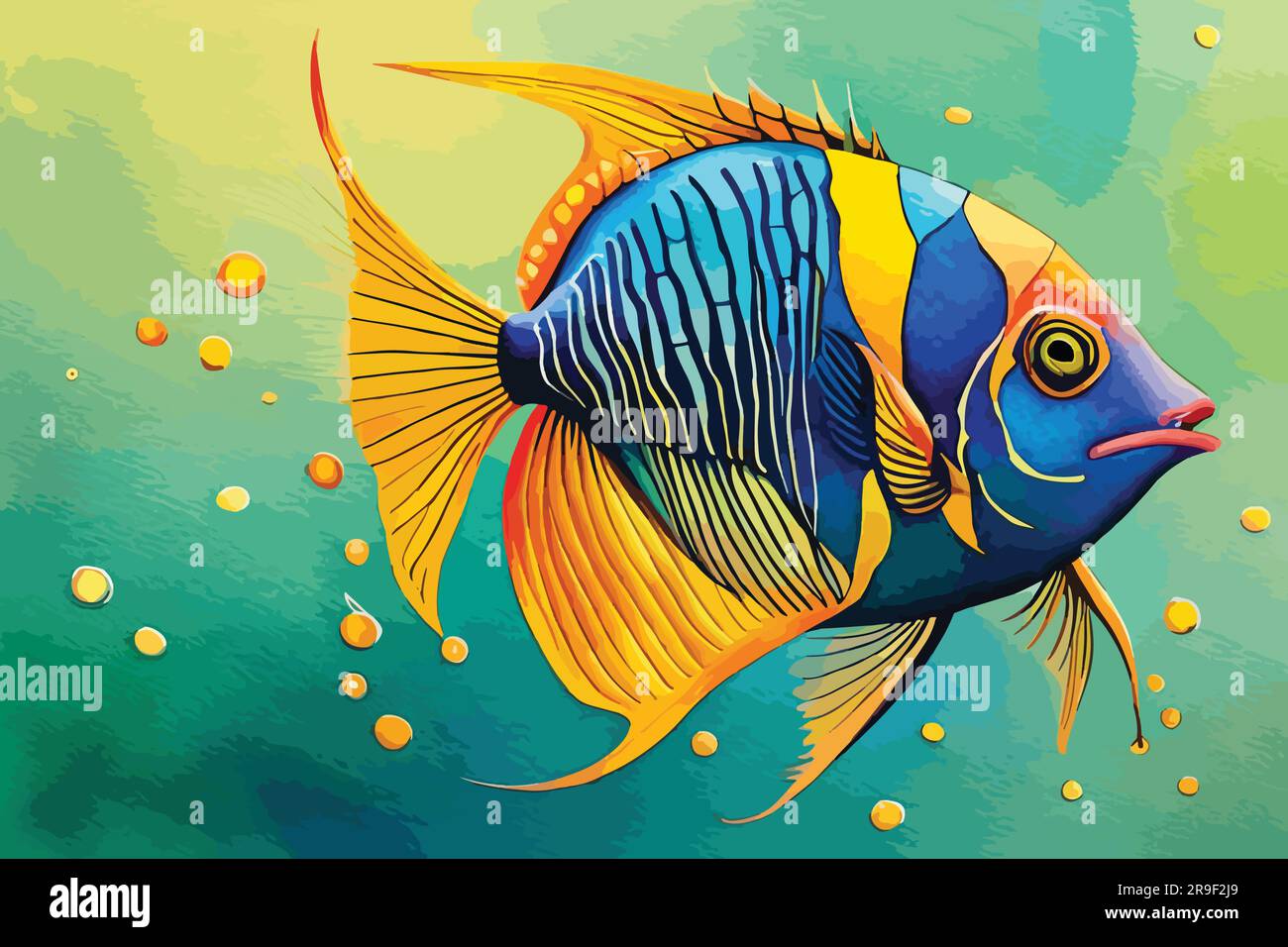 Angelfish fish underwater sea Stock Vector Images - Alamy