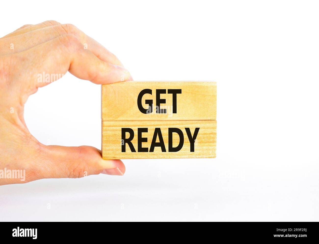 Get ready symbol. Concept words Get ready on wooden blocks on a ...