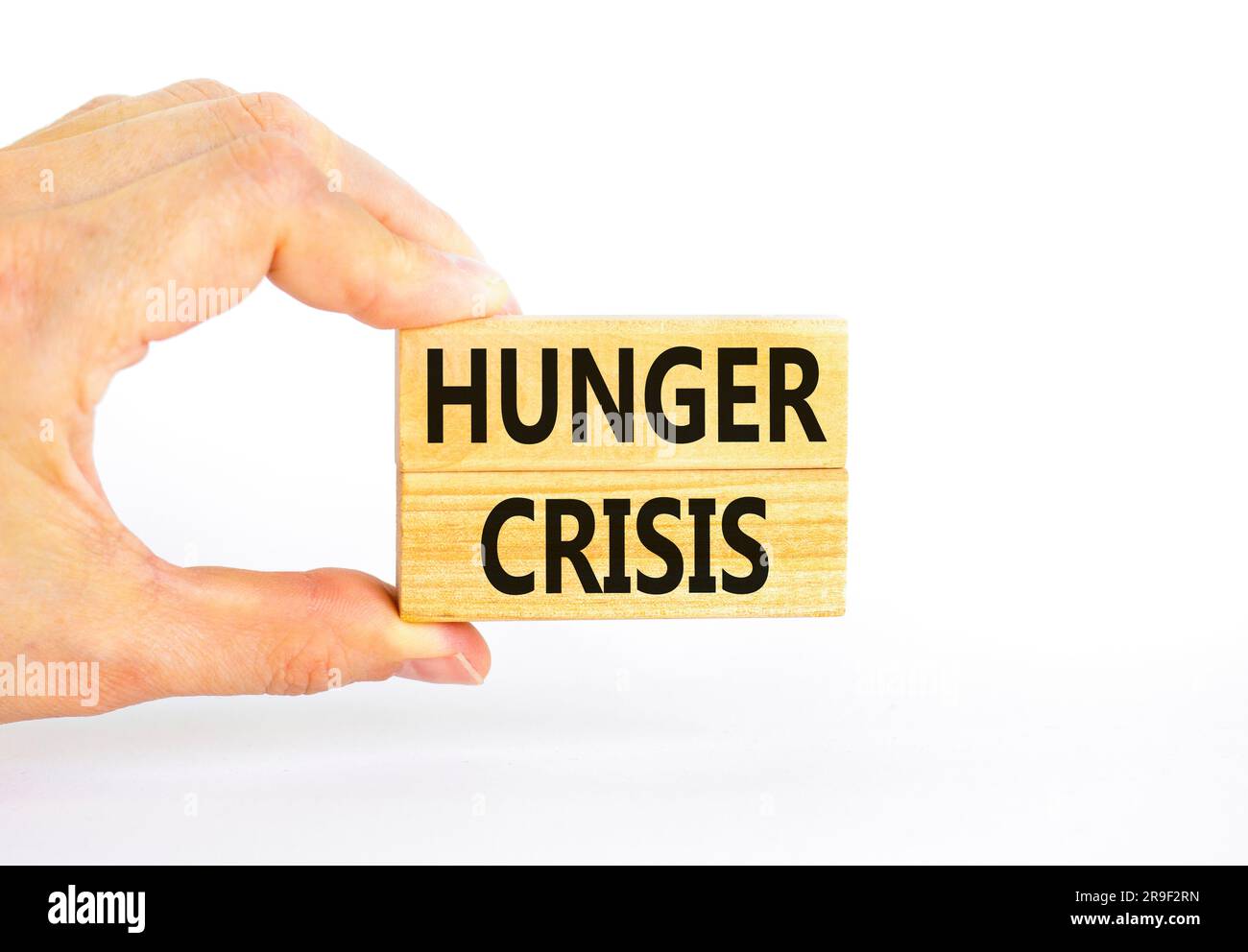 Hunger crisis symbol. Concept words Hunger crisis on wooden blocks on a ...
