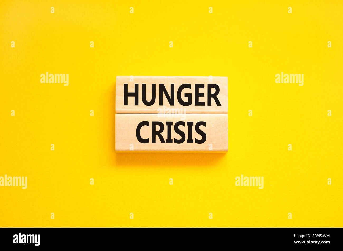 Hunger crisis symbol. Concept words Hunger crisis on wooden blocks on a ...