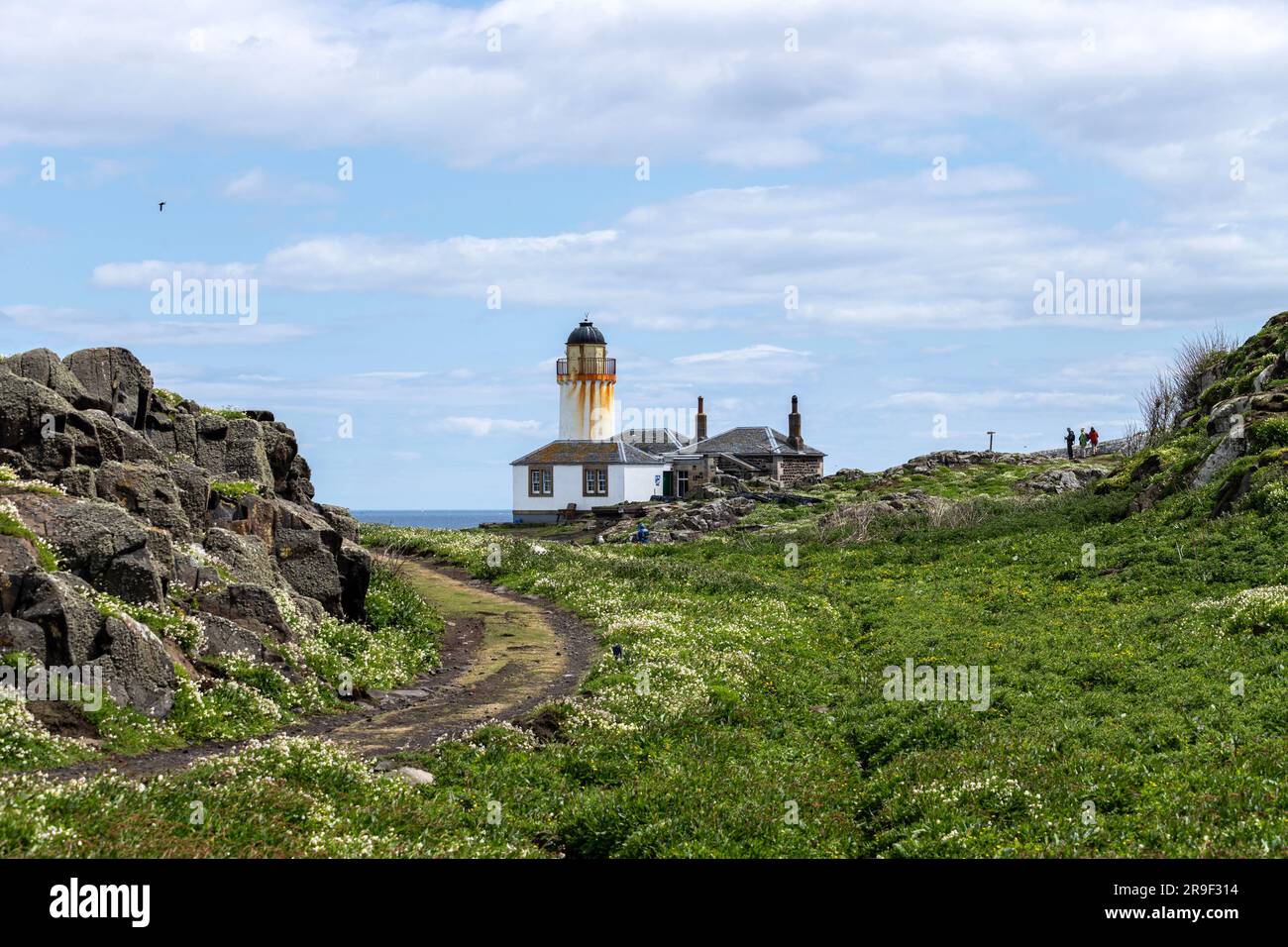 The disused Low Light lighthouse, now used as a bird observatory, Isle ...