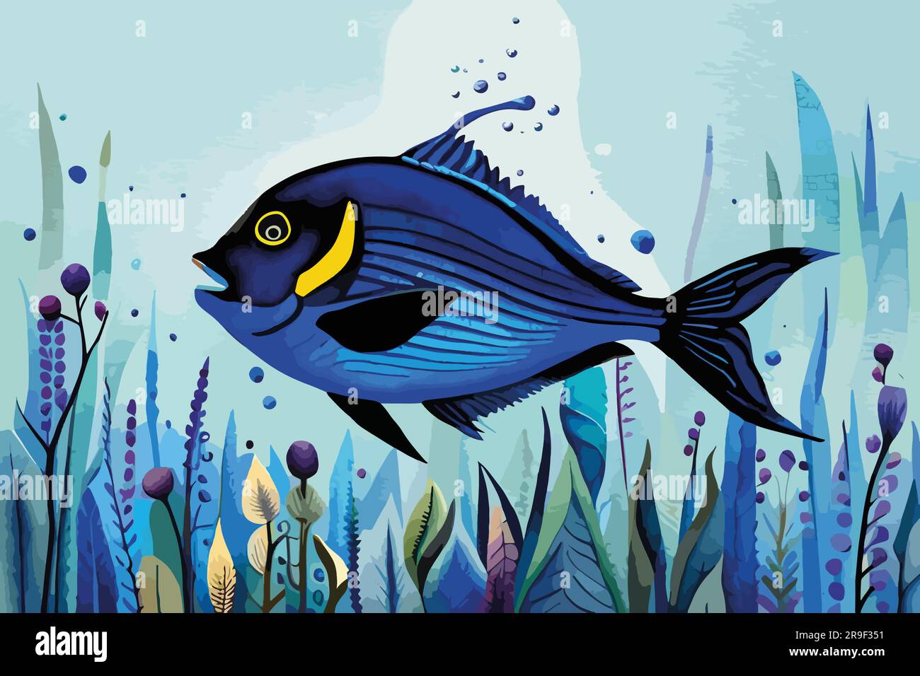 Blue tang art Stock Vector Images - Alamy