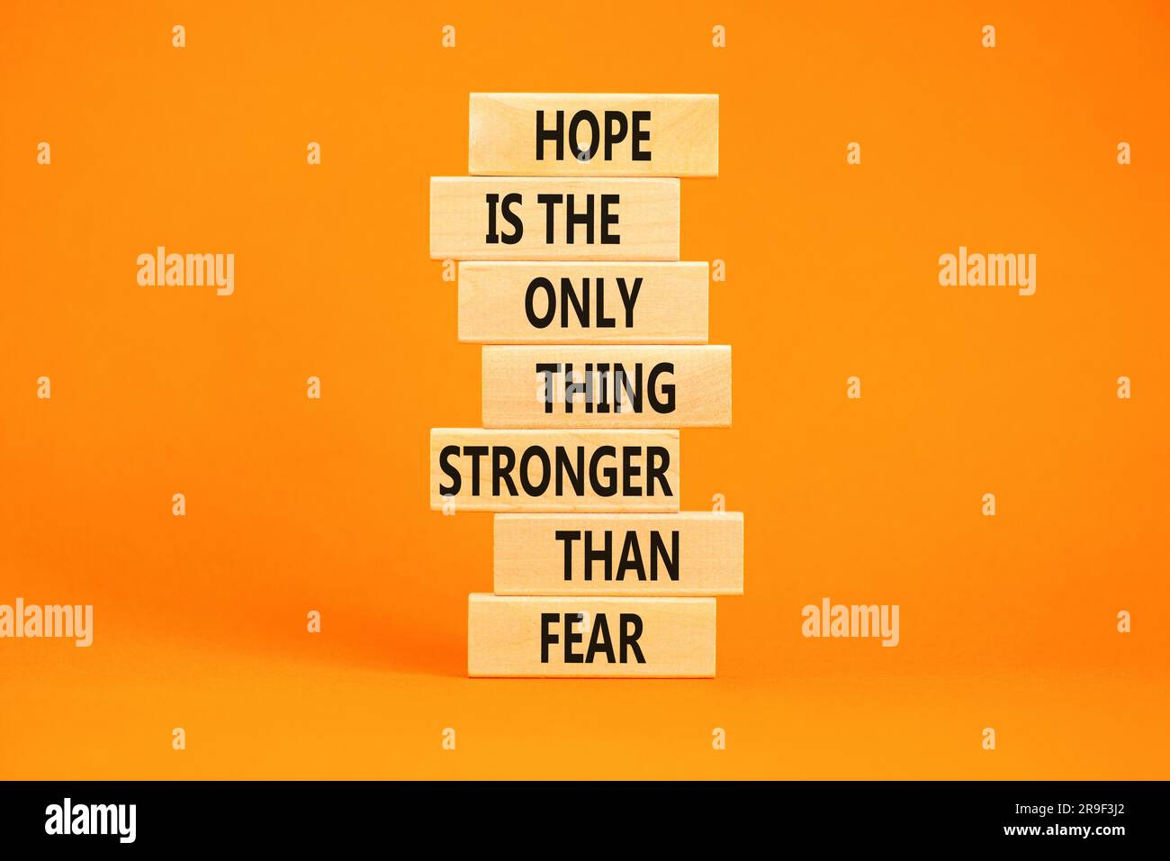Hope stronger than fear symbol. Concept words Hope is the only thing ...