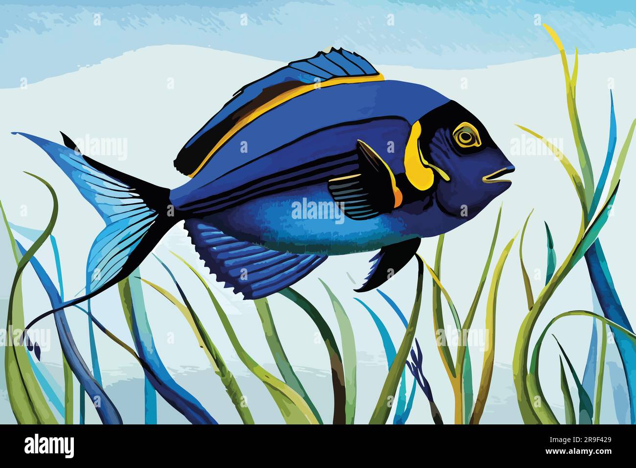 Blue tang art Stock Vector Images - Alamy