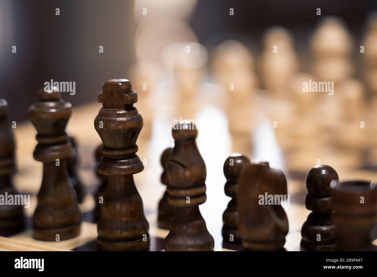 wooden pawns of the game of chess Stock Photo - Alamy
