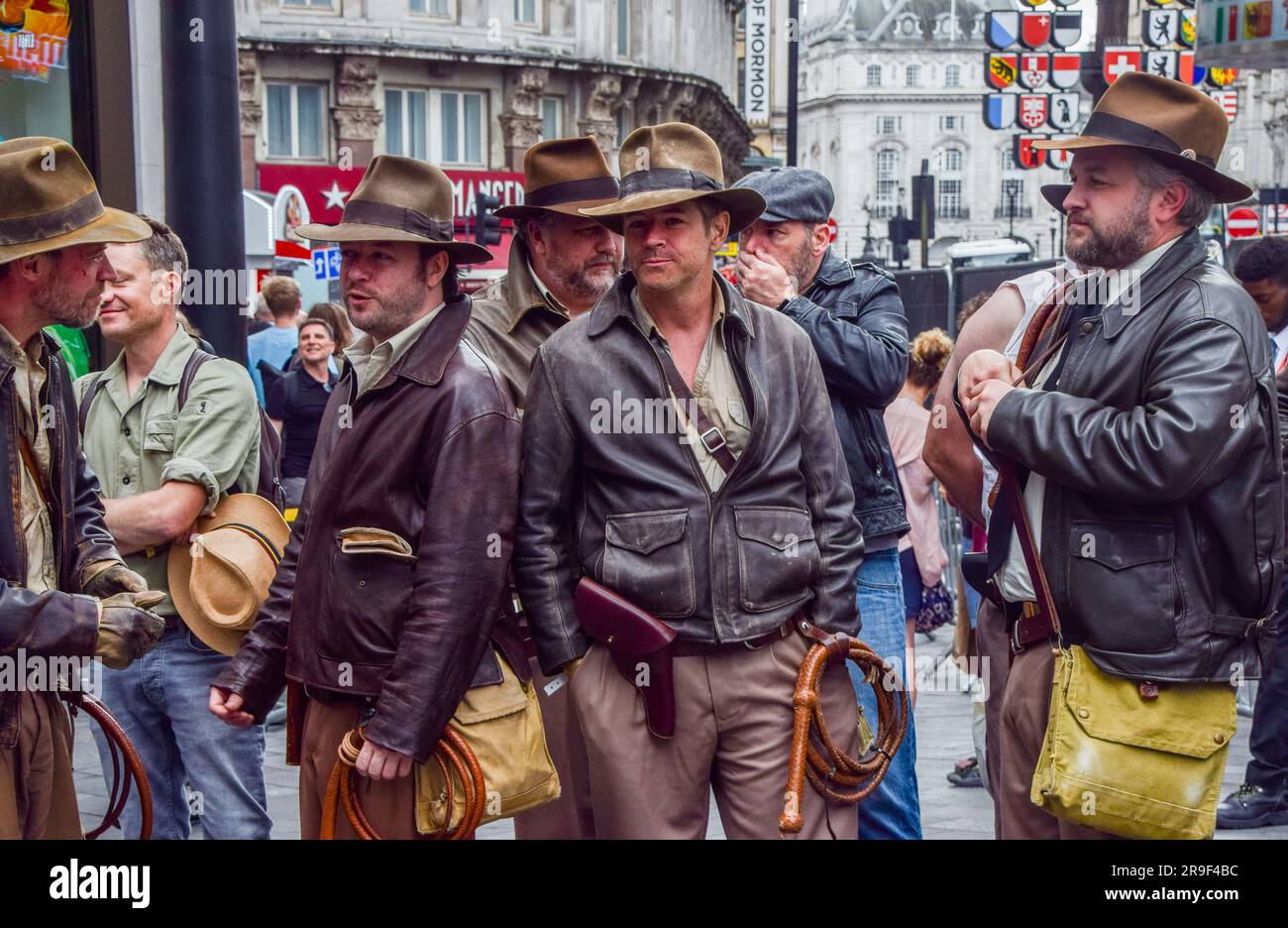 London, UK. 26th June, 2023. Indiana Jones fans dressed as their hero ...