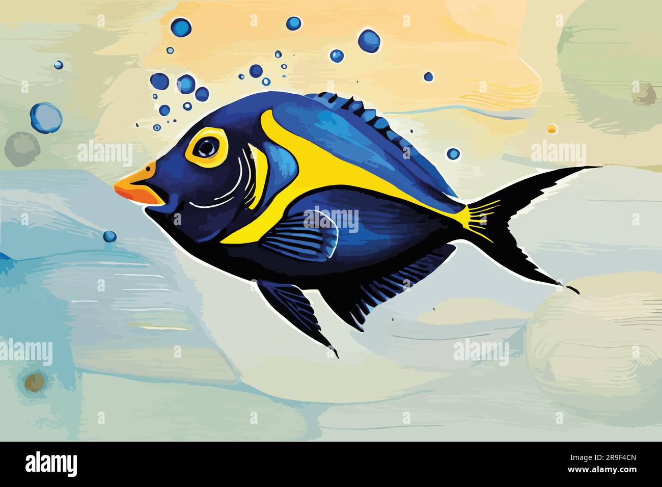 Blue tang art Stock Vector Images - Alamy