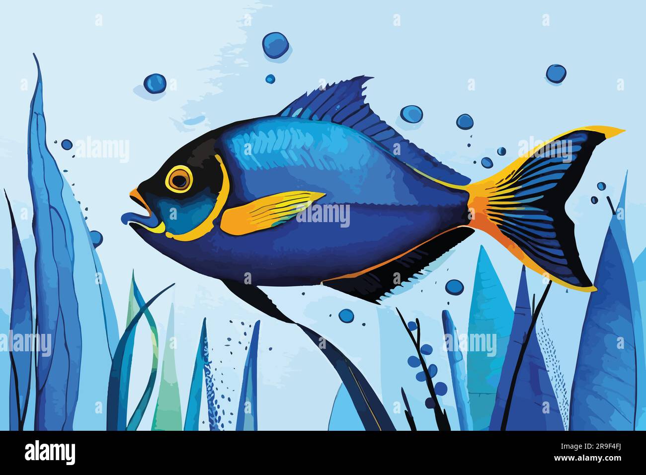 Blue Tang Fish Drawing