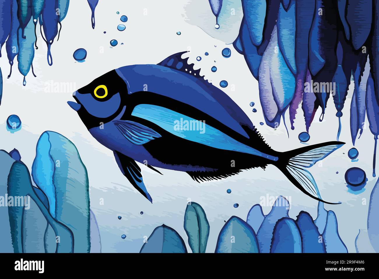 Blue tang art Stock Vector Images - Alamy