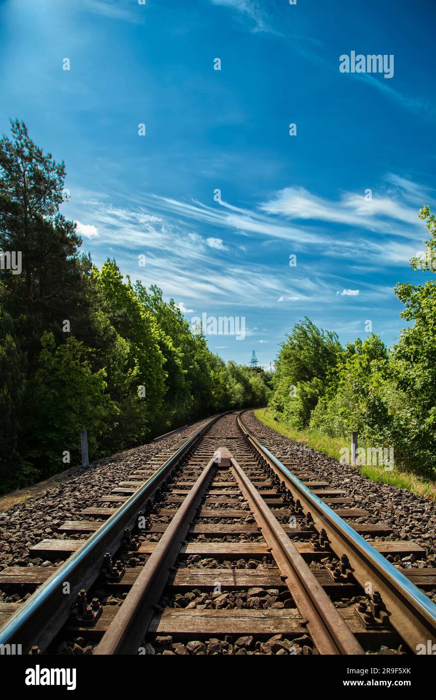 Travel by train. This is what train sees. Beautiful sky and lanscape ...