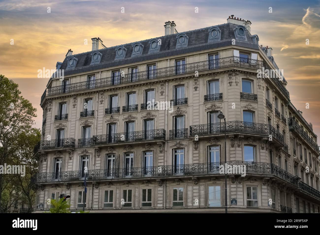 Paris, beautiful building, ancient facade place Saint-Augustin, in a ...