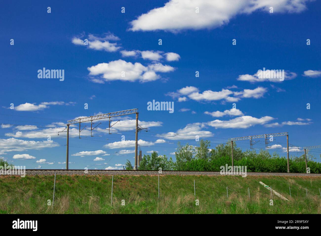 Electric railway lines Stock Photo - Alamy