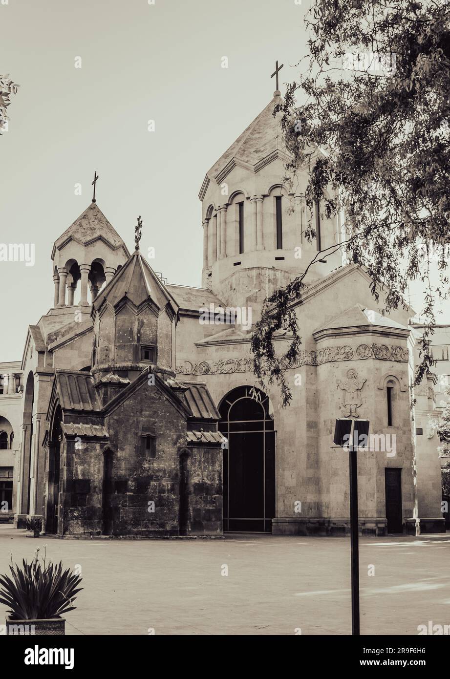 Ancient church with spires cityscape concept photo Stock Photo - Alamy