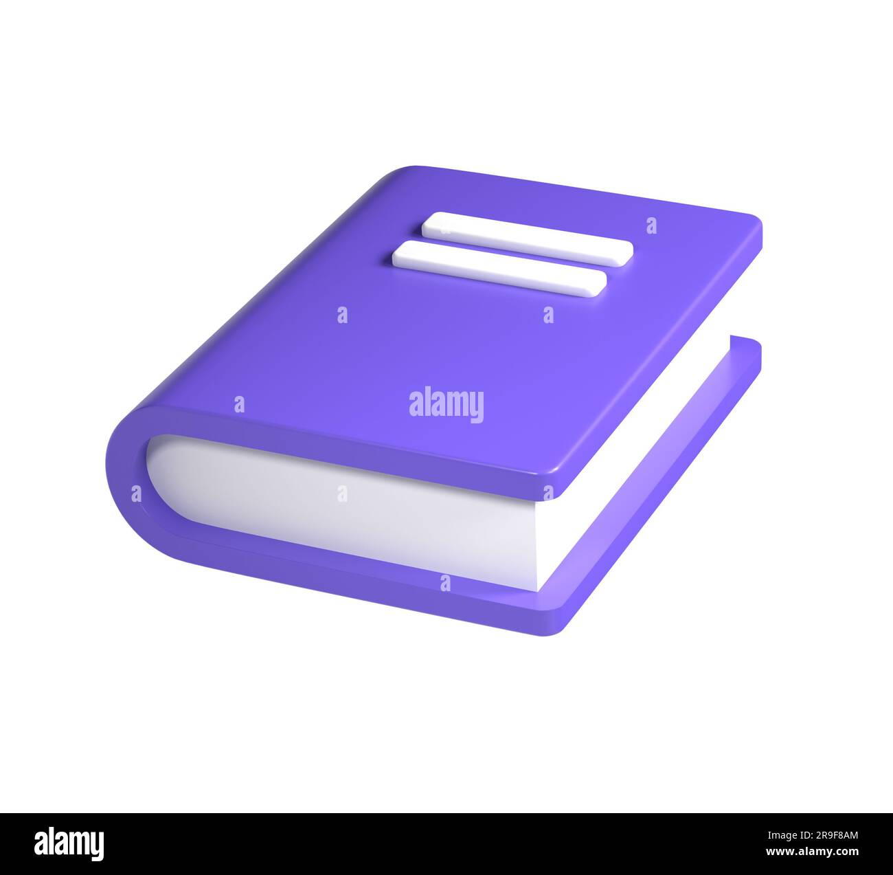 3d violet cute empty notepad book stationery for school isolated ...