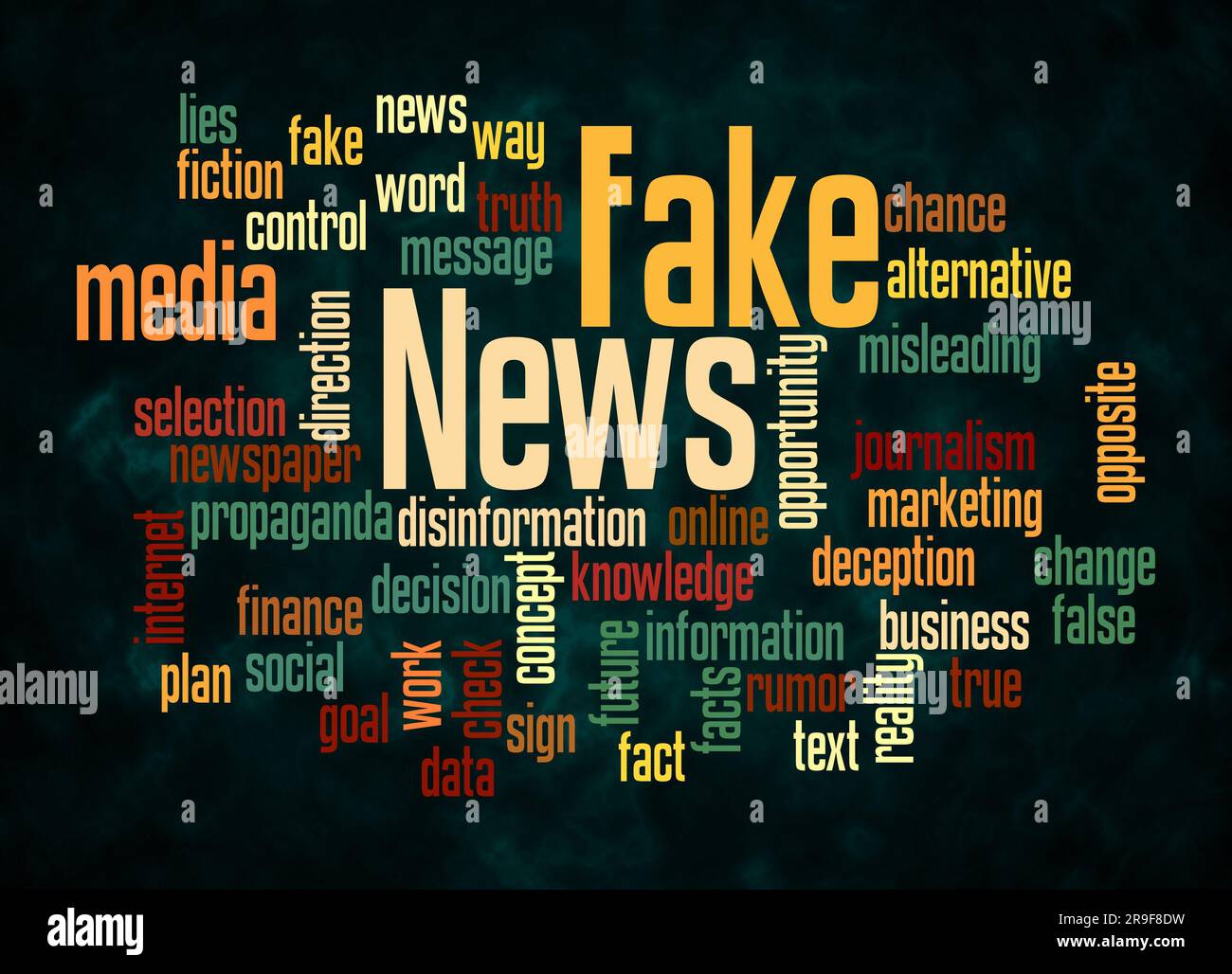 Word Cloud with FAKE NEWS concept, create with text only Stock Photo ...