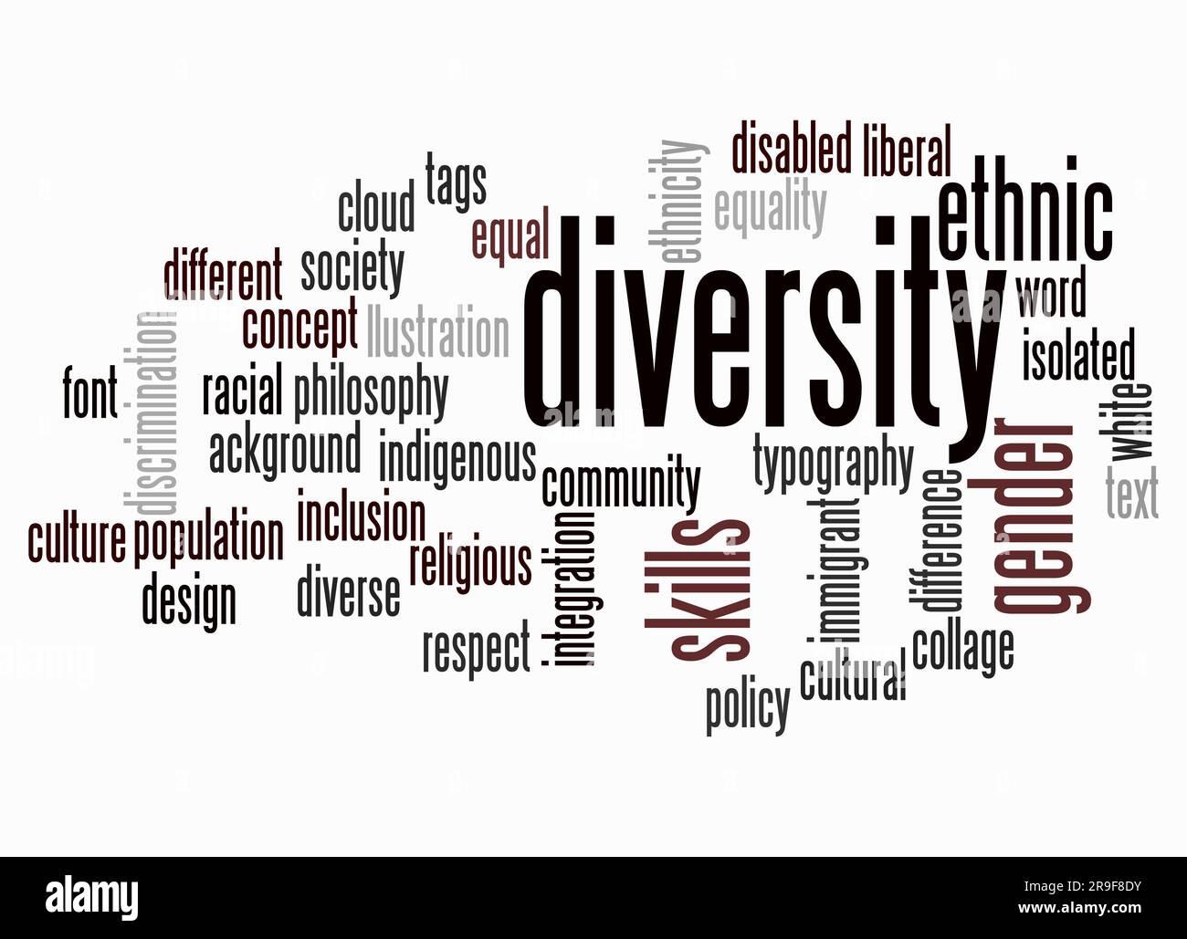 Word Cloud with DIVERSITY concept create with text only Stock Photo - Alamy