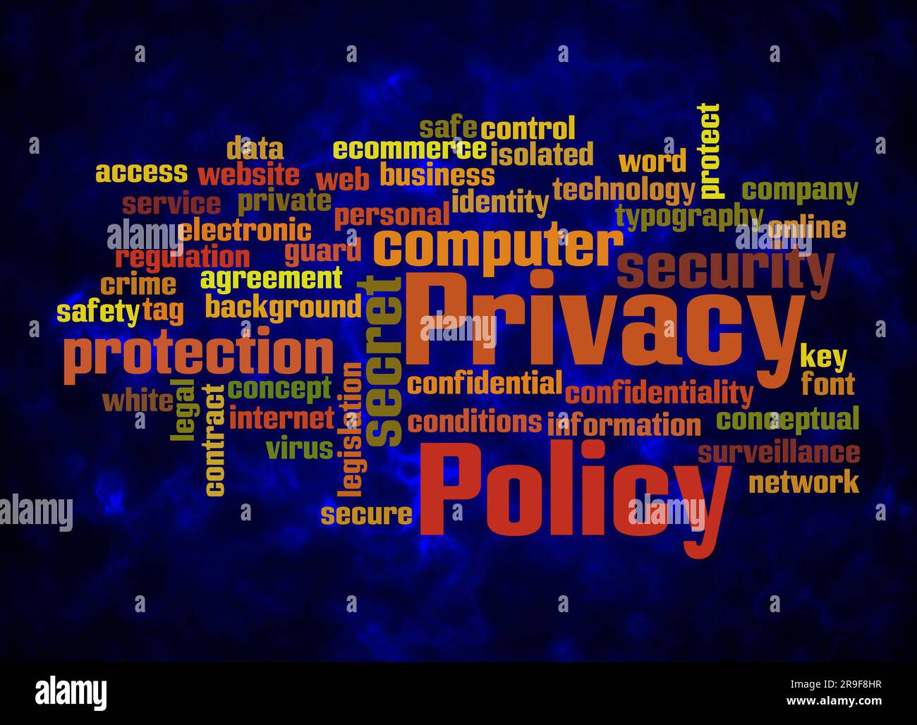 Word Cloud with PRIVACY POLICY concept create with text only Stock ...