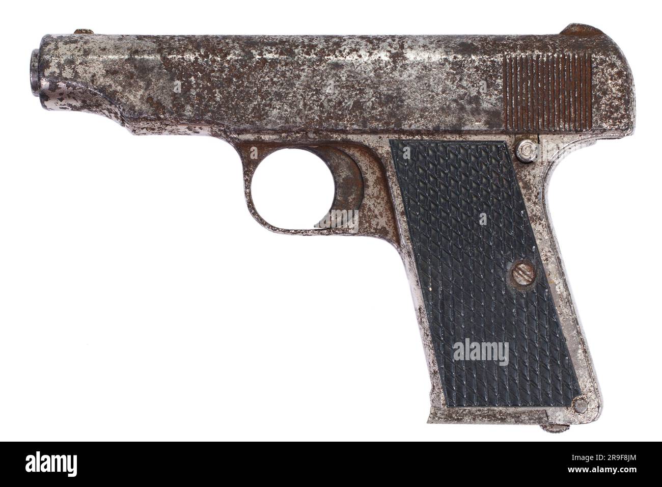 Old vintage rusty pistol isolated on white Stock Photo - Alamy