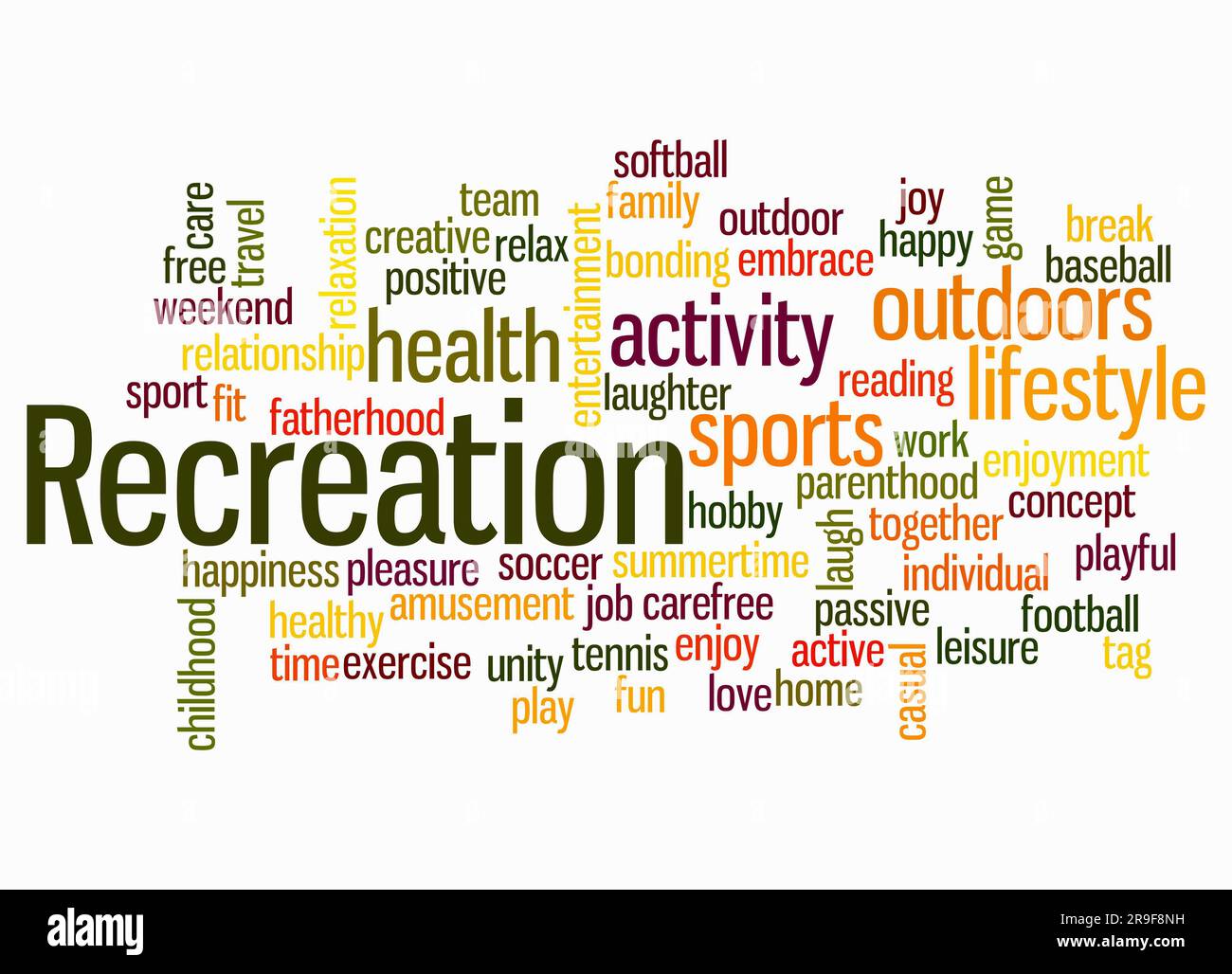 Word Cloud with RECREATION concept create with text only Stock Photo ...
