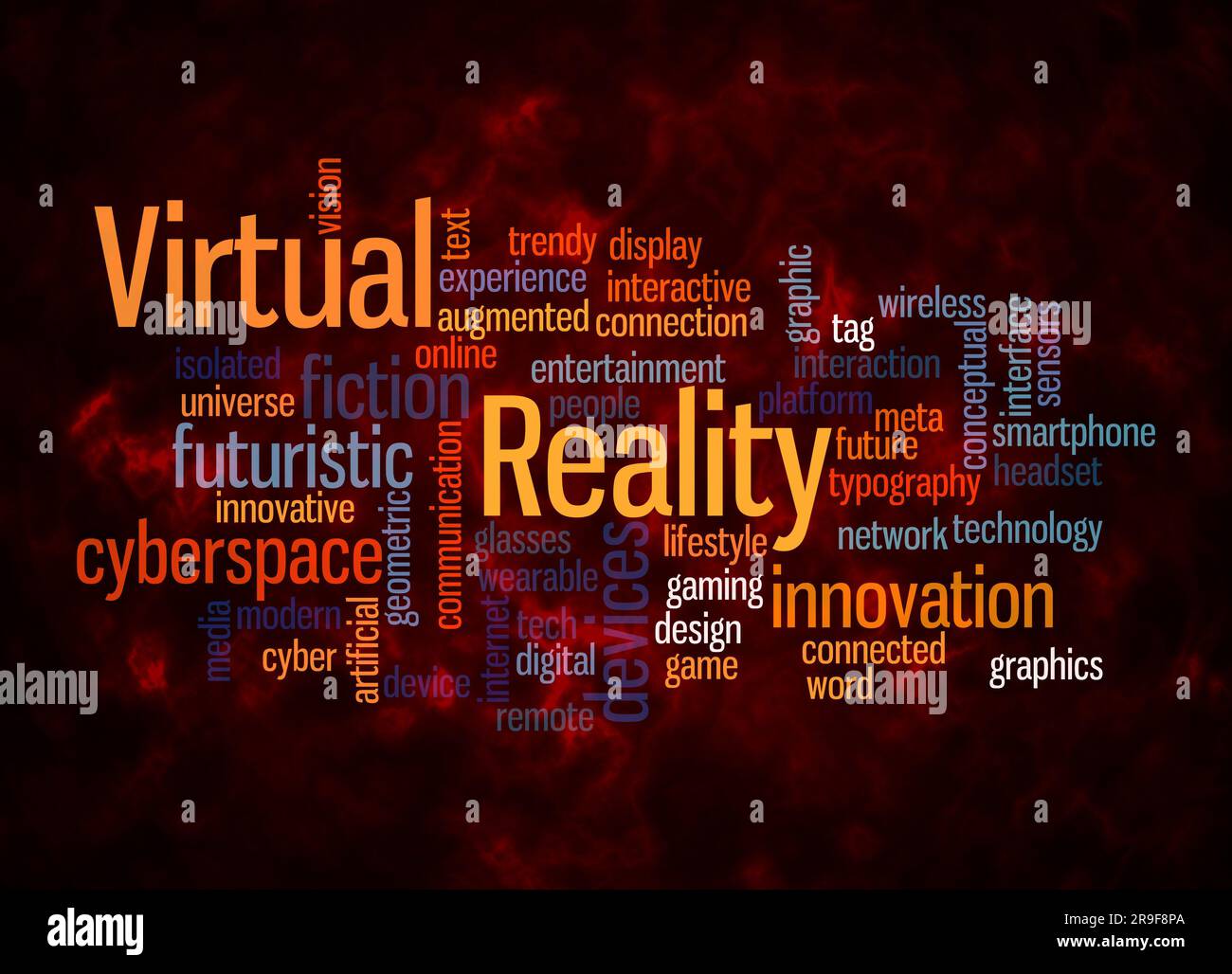 Word Cloud with VIRTUAL REALITY concept create with text only Stock ...