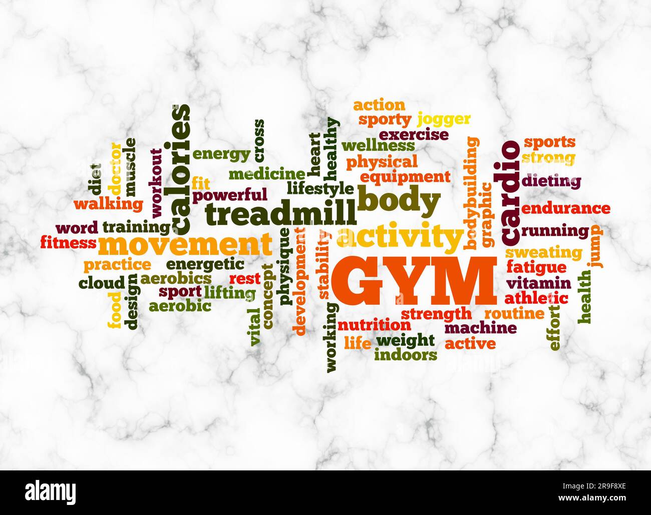 Word Cloud with GYM concept create with text only Stock Photo - Alamy
