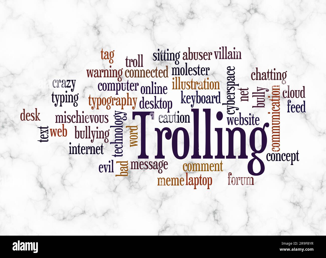 Word Cloud with TROLLING concept create with text only Stock Photo - Alamy
