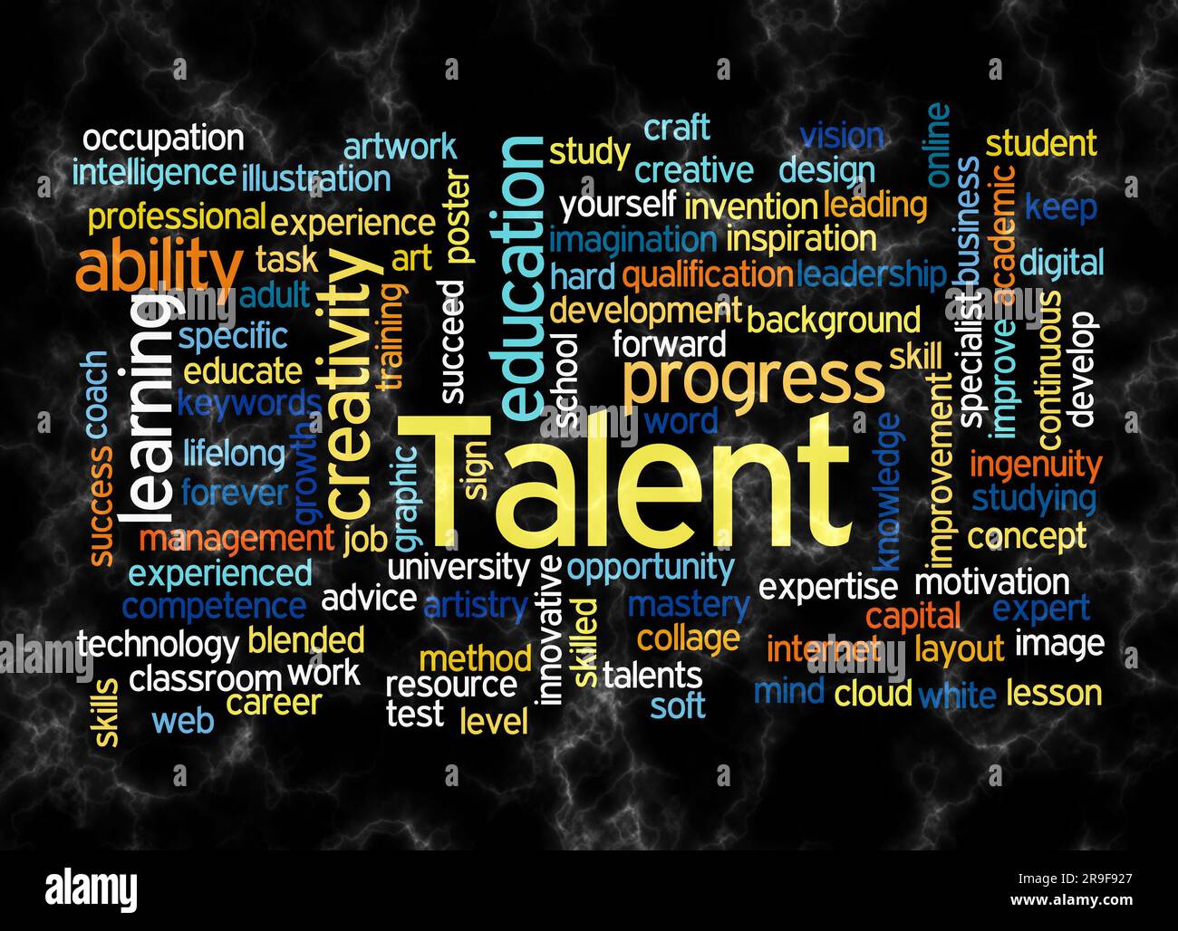 Word Cloud with TALENT concept create with text only Stock Photo - Alamy
