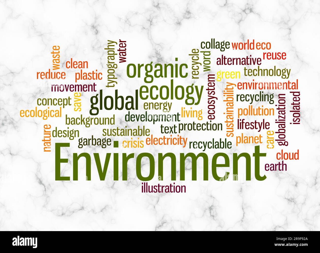 Word Cloud with ENVIRONMENT concept create with text only Stock Photo ...