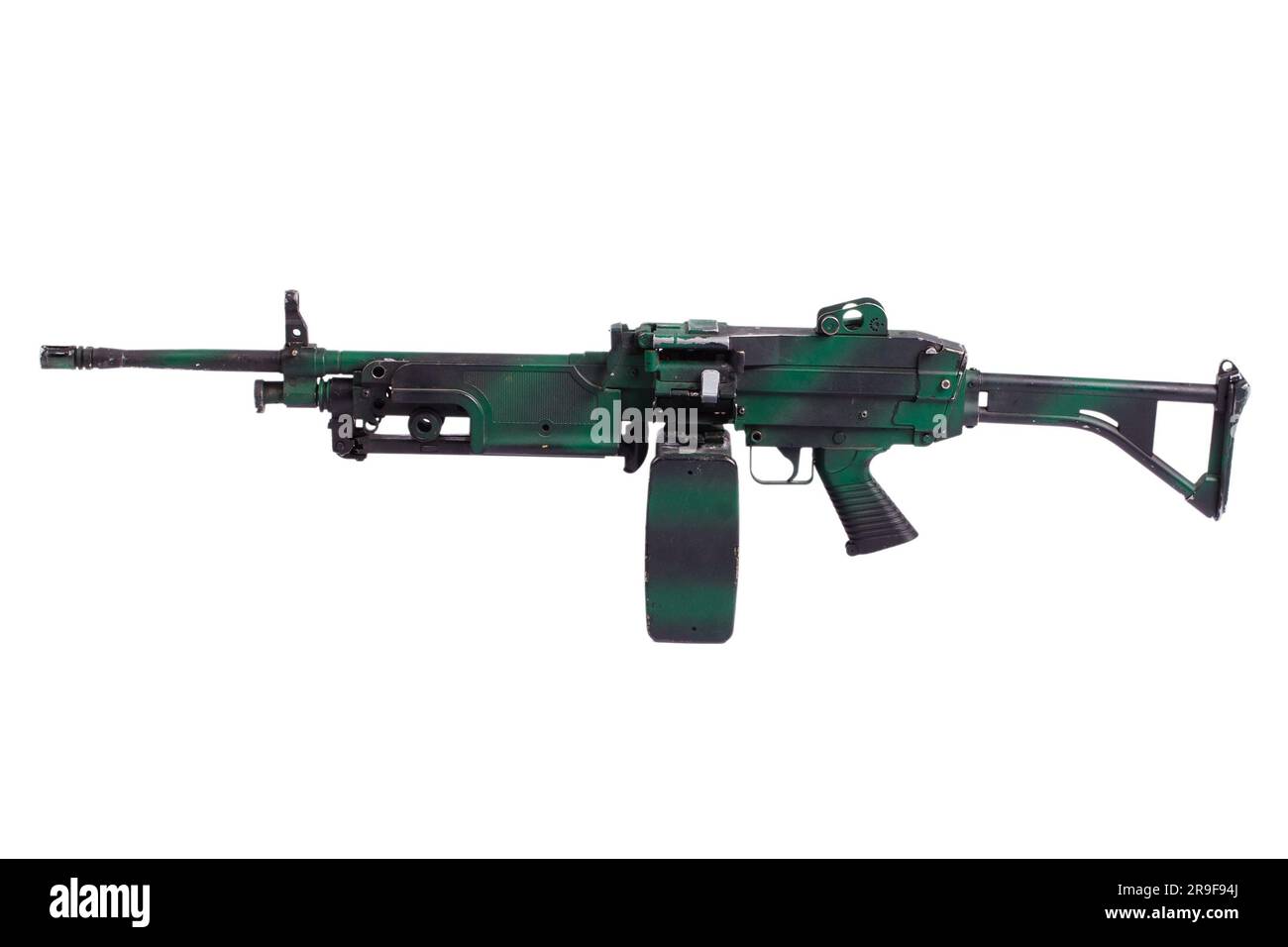 Camouflaged machine gun isolated on white Stock Photo - Alamy