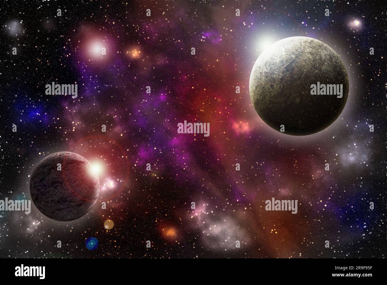 Unknown planet from outer space. Space nebula. Cosmic cluster of stars ...