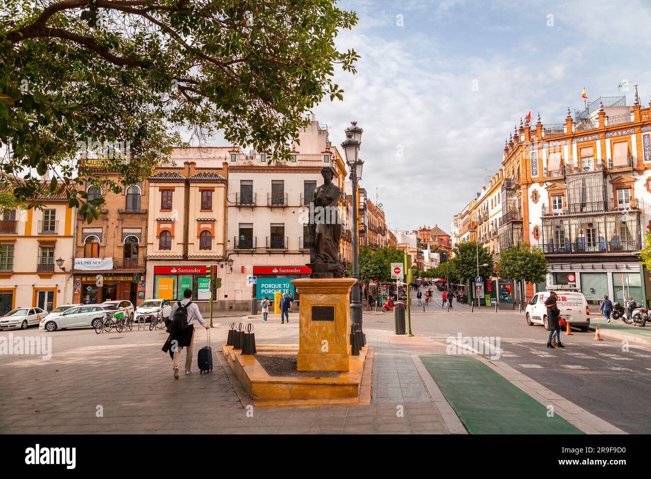 Seville, Spain-FEB 24, 2022: Typical street view and generic ...