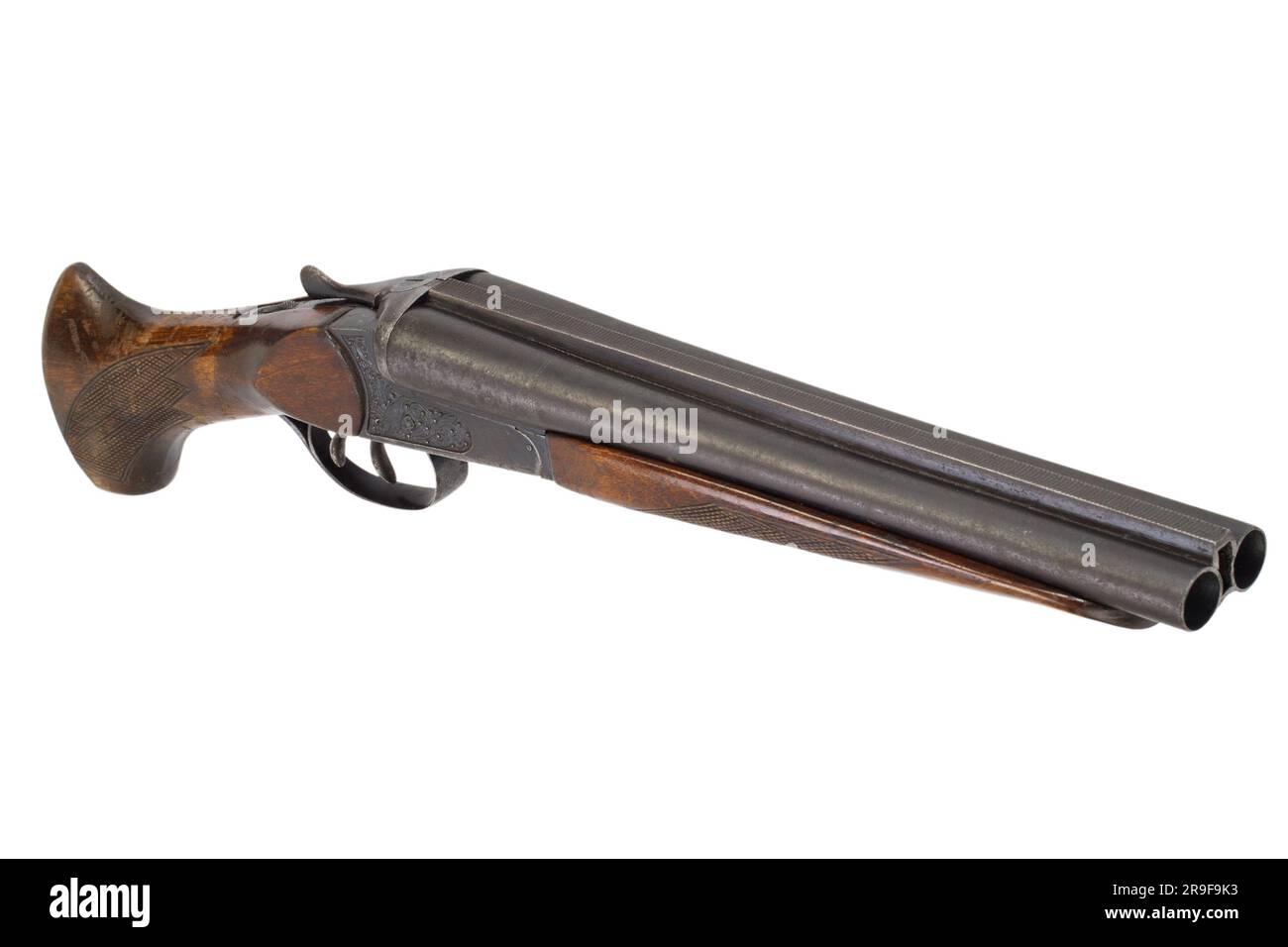 Sawn-off shotgun isolated on white background Stock Photo - Alamy