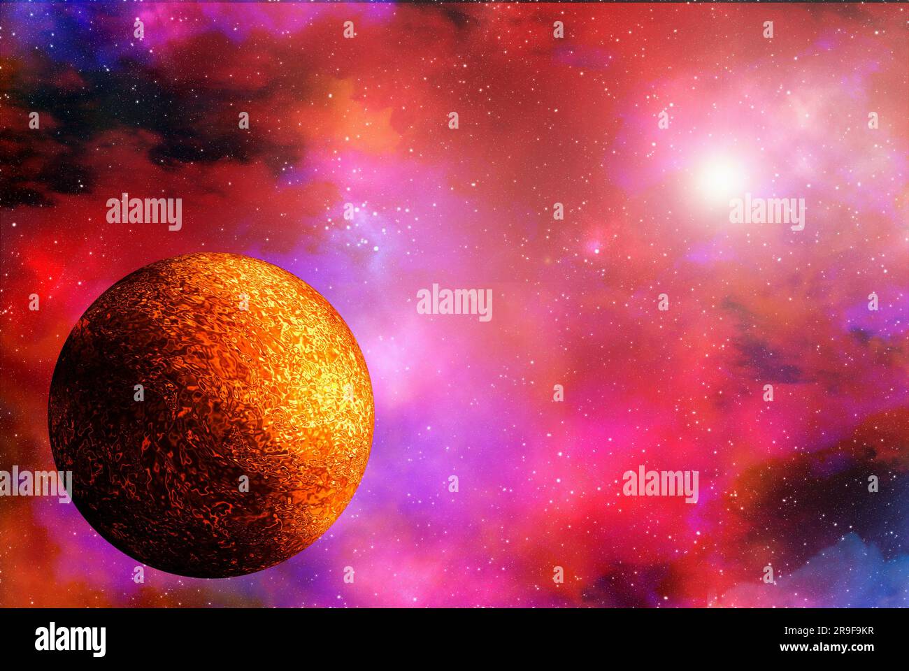 Unknown planet from outer space. Space nebula. Cosmic cluster of stars ...