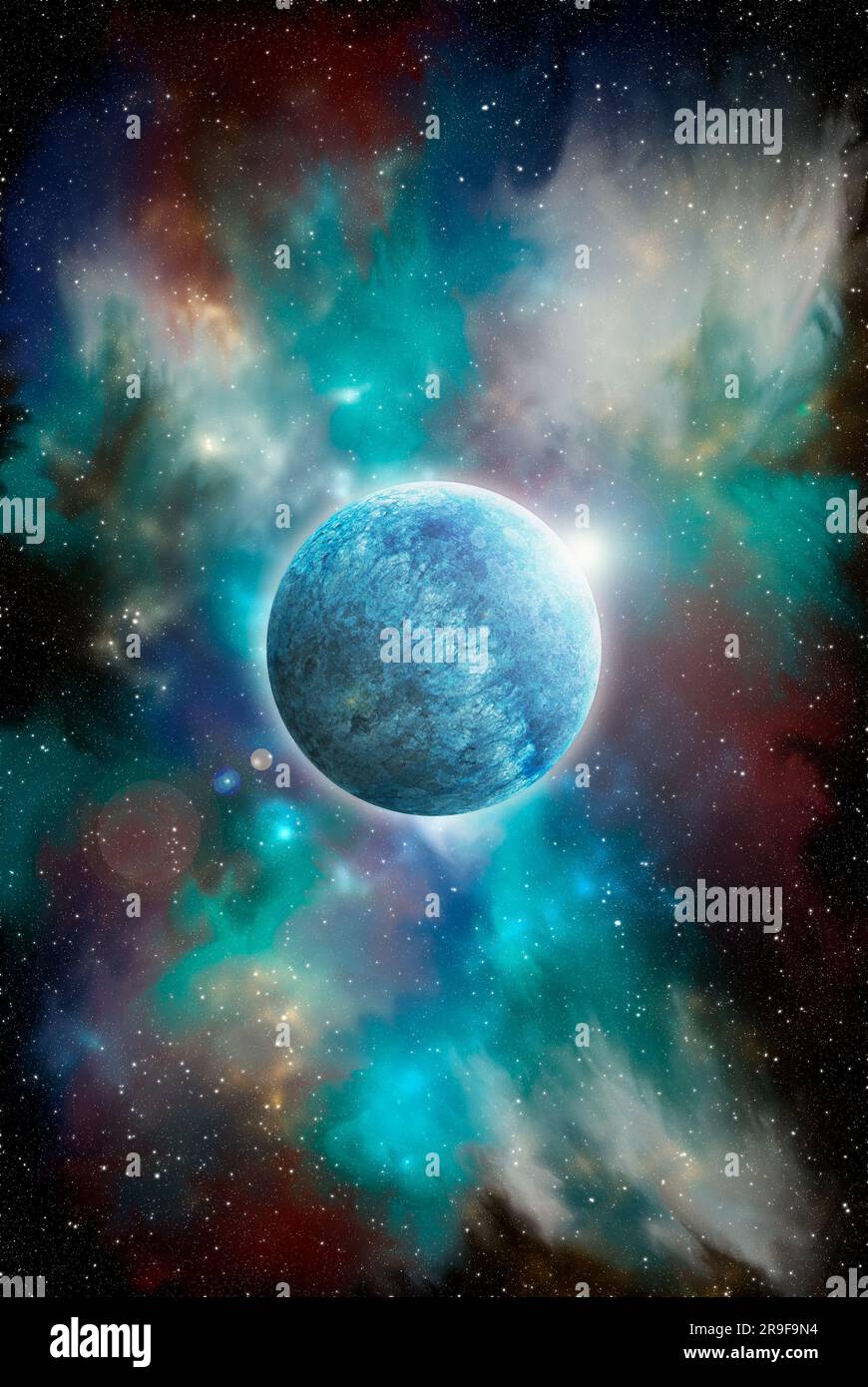 Unknown planet from outer space. Space nebula. Cosmic cluster of stars ...