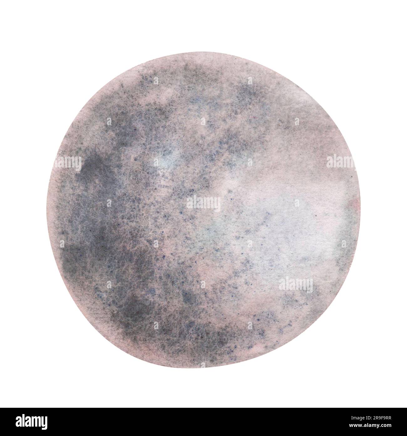 Full moon fantasy texture isolated on white background. Watercolor hand ...