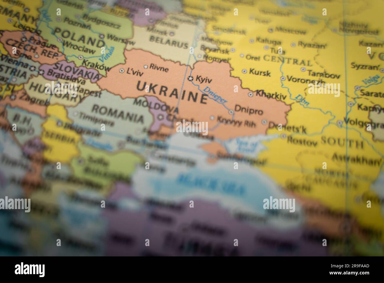 Ukraine on the map Stock Photo - Alamy